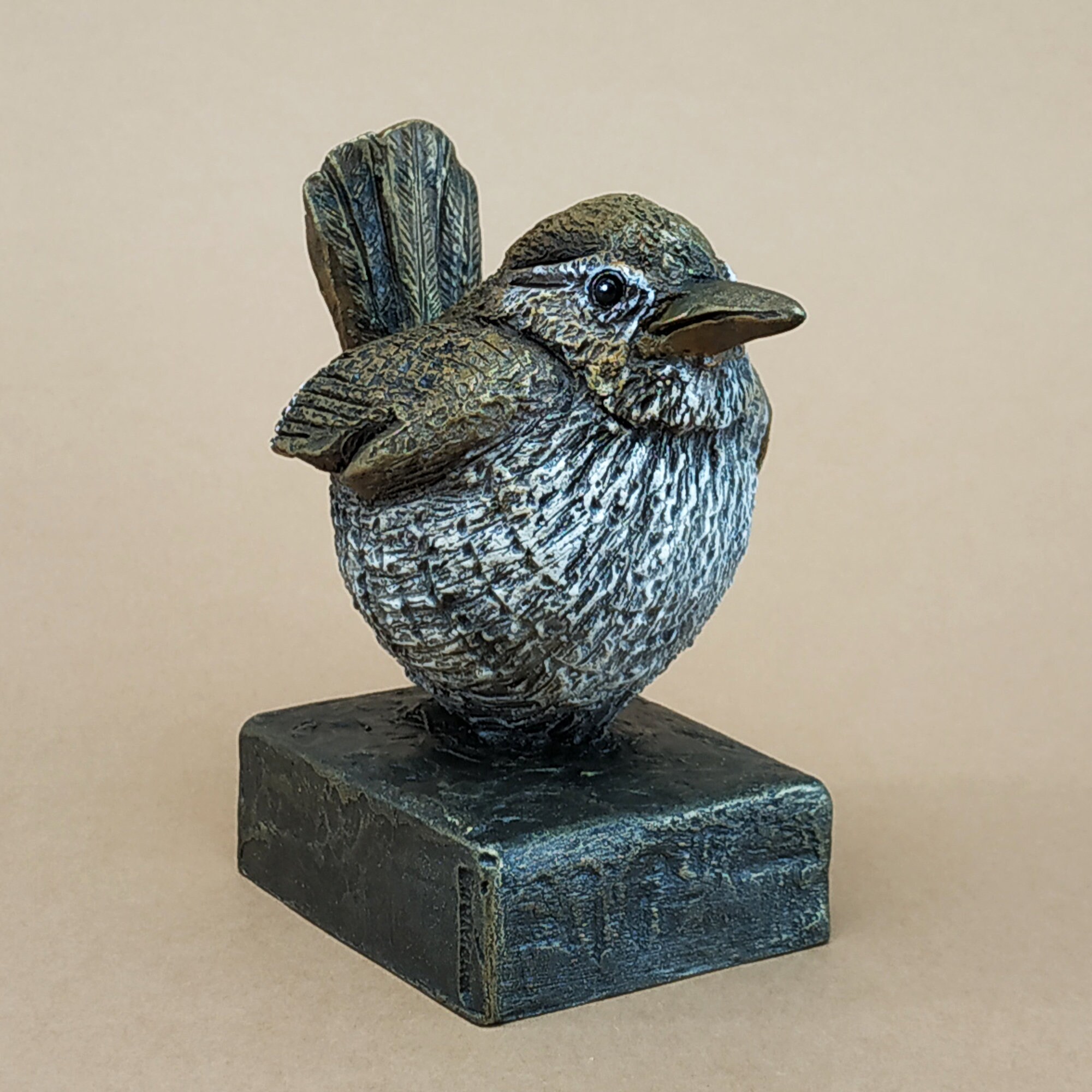 Wren Bird Statue Hand Cast Resin Figurine - Etsy