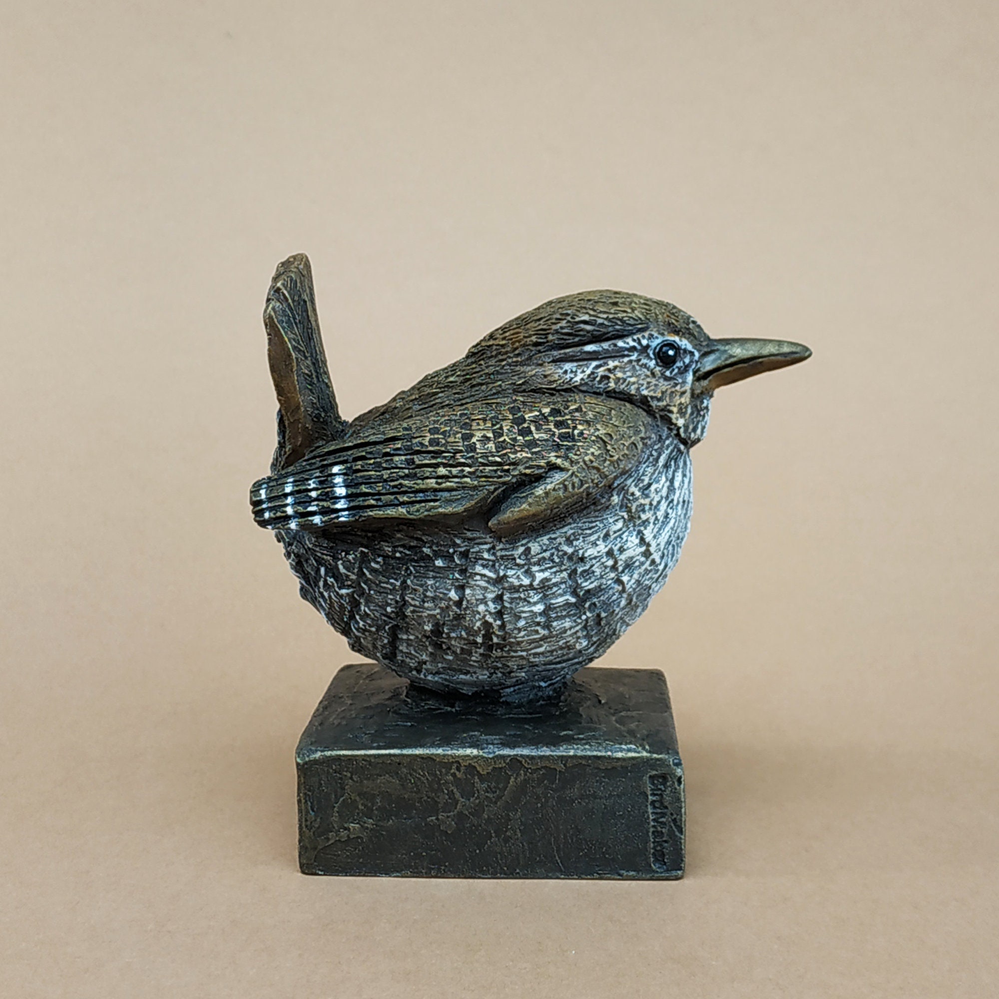 Wren Bird Statue Hand Cast Resin Figurine - Etsy