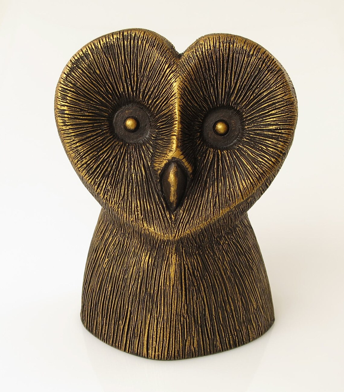 Imitation Bronze Barn Owl Statue Hand Cast Resin Bird Owl Figurine - Etsy