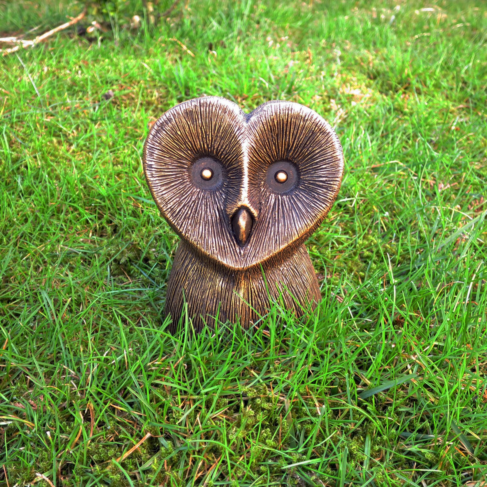 Imitation Bronze Barn Owl Statue Hand Cast Resin Bird Owl Figurine - Etsy