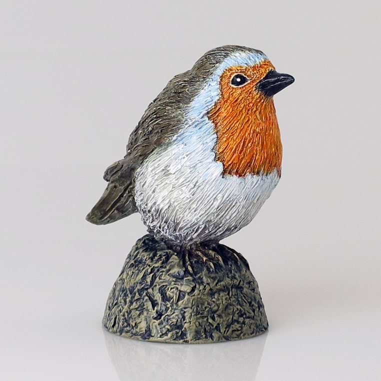 Robin Redbreast Bird Statue Hand Cast Resin Figurine - Etsy