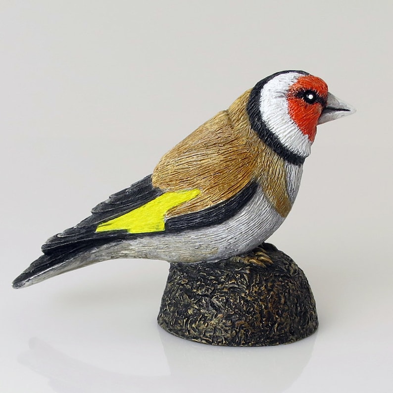 Goldfinch Bird Statue Hand Cast Resin Figurine European - Etsy