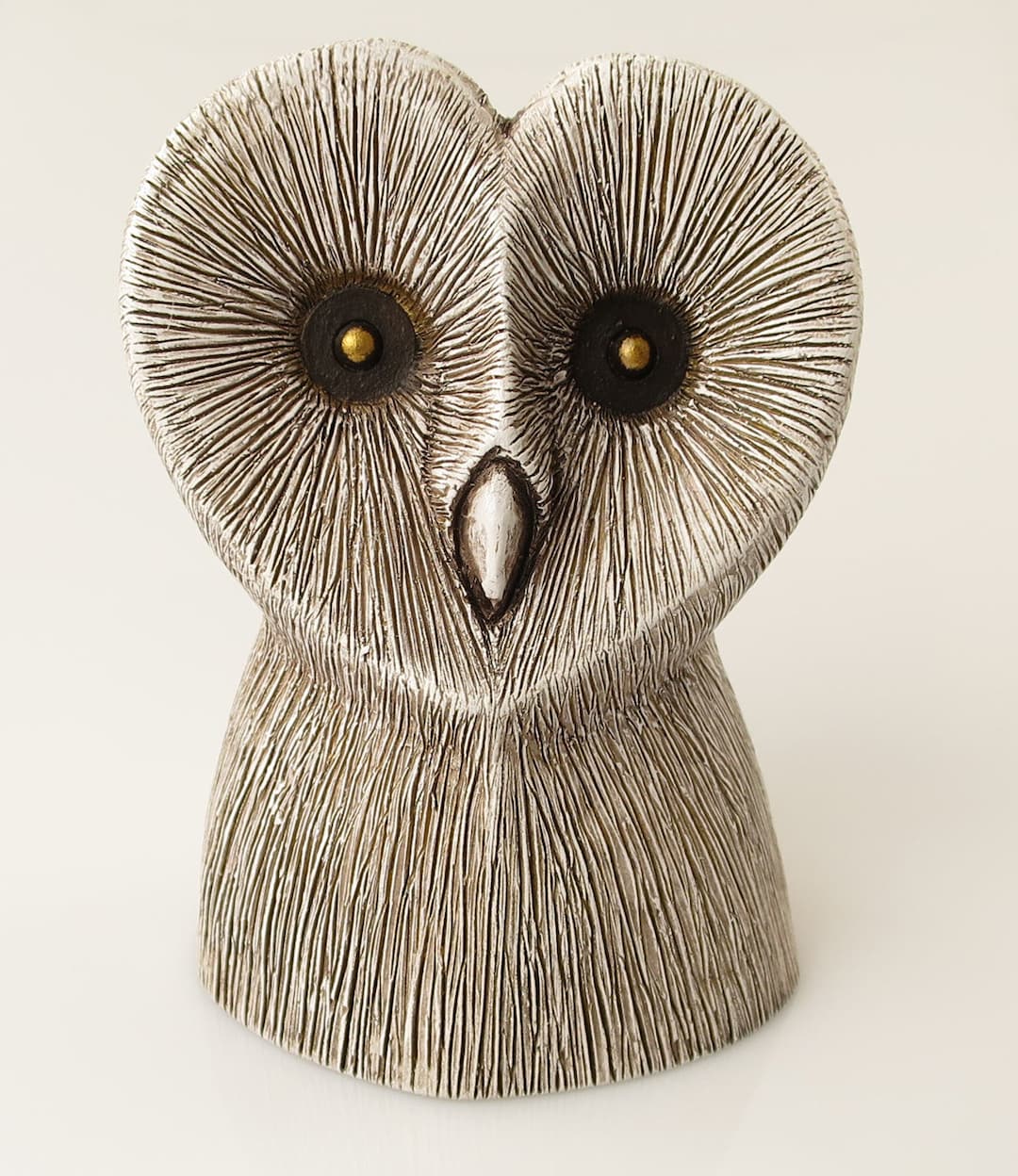 White Barn Owl Statue Hand Cast Resin Bird Owl Figurine - Etsy