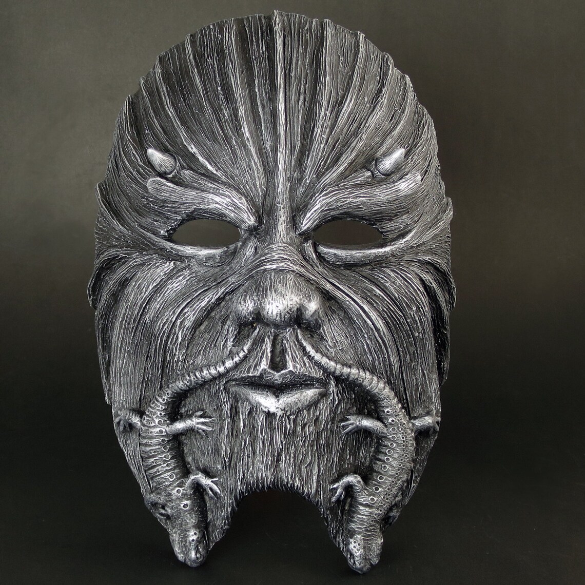Lizard Mask Lizard Man Mask Forest Man Woodland Mask Creepy Mask Scary ...