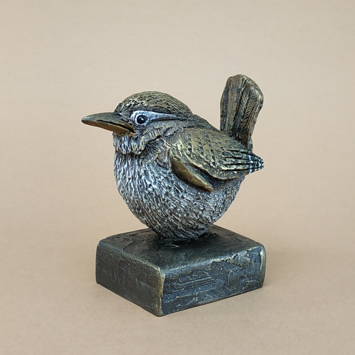 Wren Bird Statue Hand Cast Resin Figurine - Etsy