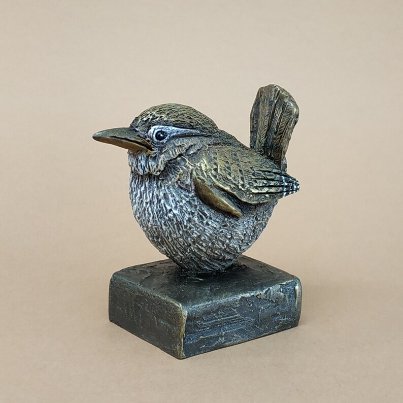Wren Bird Statue Hand Cast Resin Figurine - Etsy
