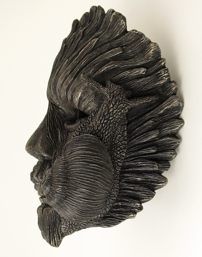 Black Green Man Mask Black Woodland Mask Creepy Mask Scary Mask - Etsy