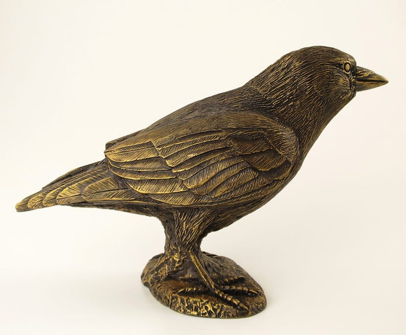 Imitation Bronze Jackdaw Bird Statue Hand Cast Resin Figurine - Etsy