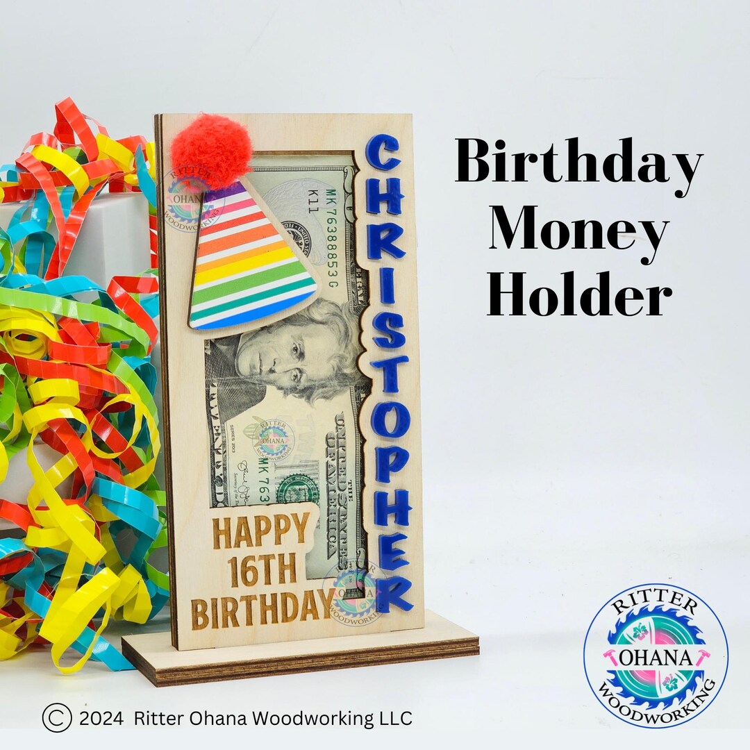 Personalized Birthday Money Holder, Birthday Gift for Boy, Birthday ...