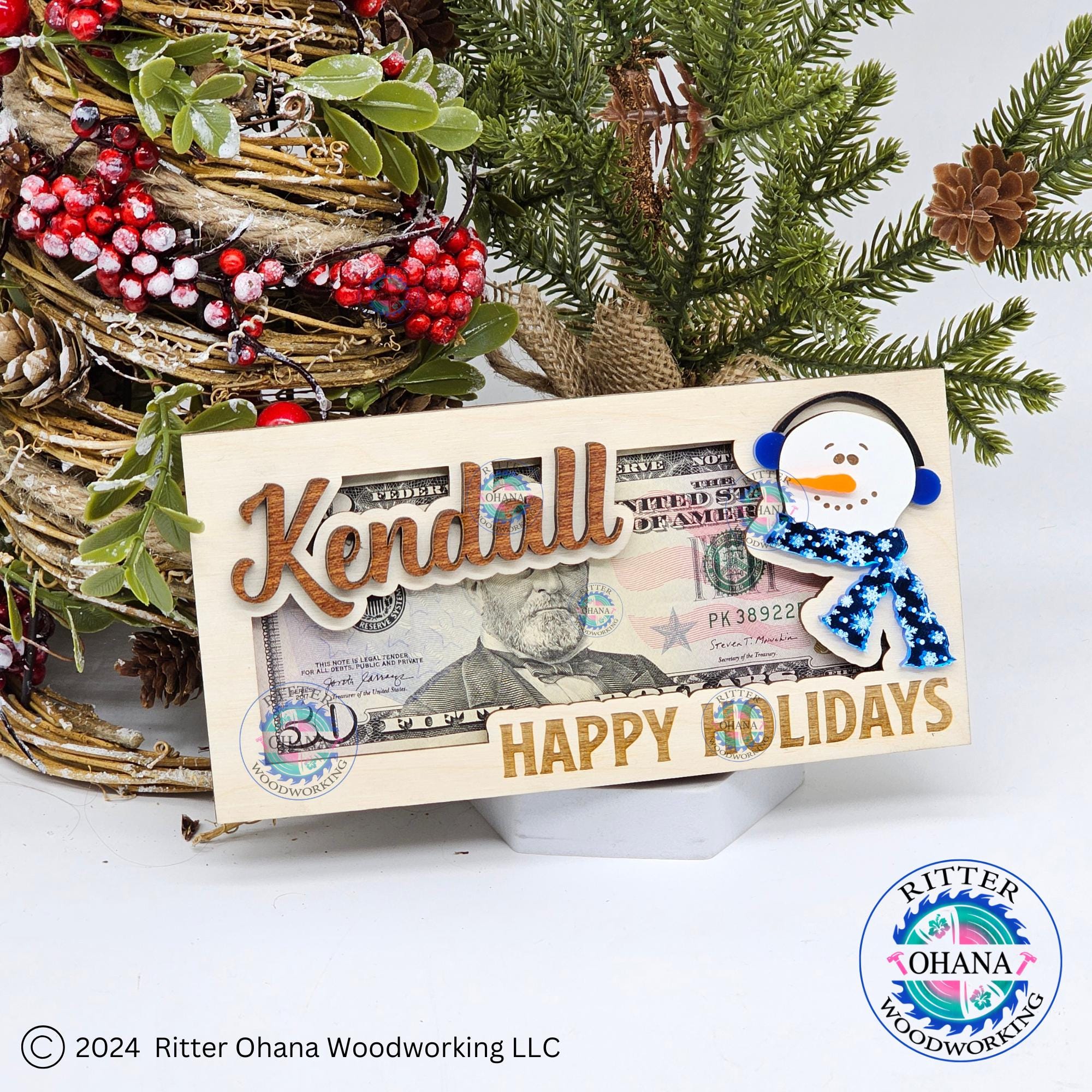 Personalized Snowman Money Holder: Christmas Cash Gift Envelope ...