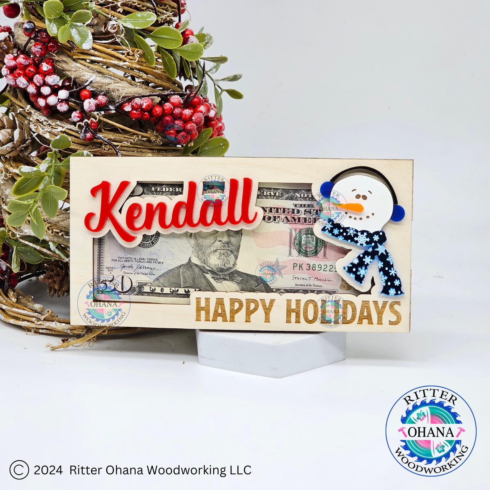 Personalized Snowman Money Holder: Christmas Cash Gift Envelope ...