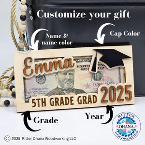 Personalized 5th Grade Graduation Money Holder, Elementary School ...