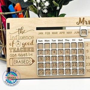 Personalized Teacher Perpetual Calendar, Teacher Christmas Gift ...