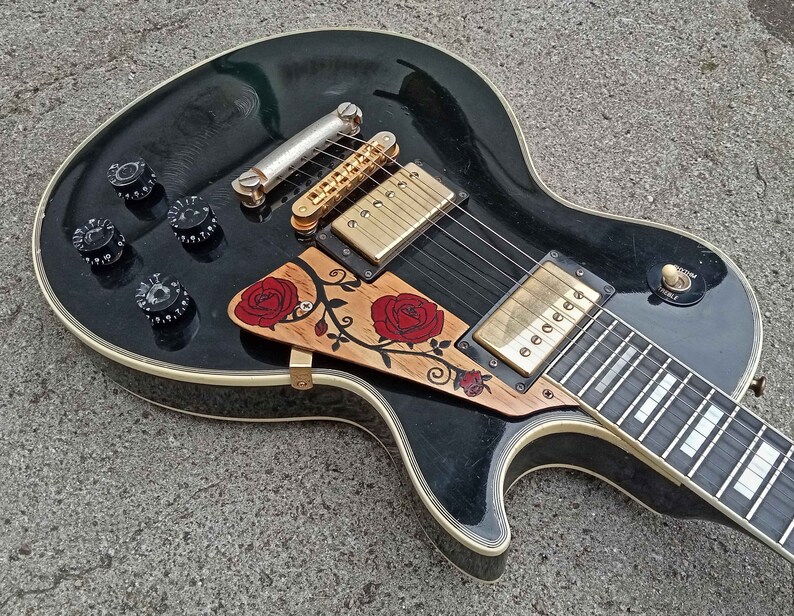Pickguard Les Paul Guitars Gibson Roses Recycled Wood Patina - Etsy