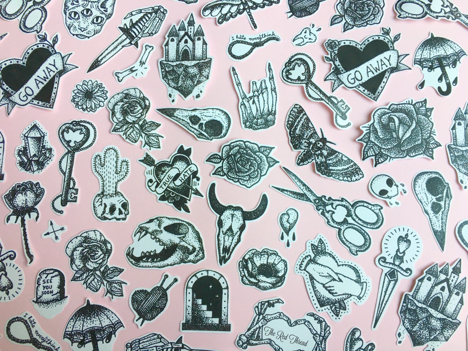 Stickers Pack Nº4 Skull Animals Alien Skeleton Roses Nature - Etsy