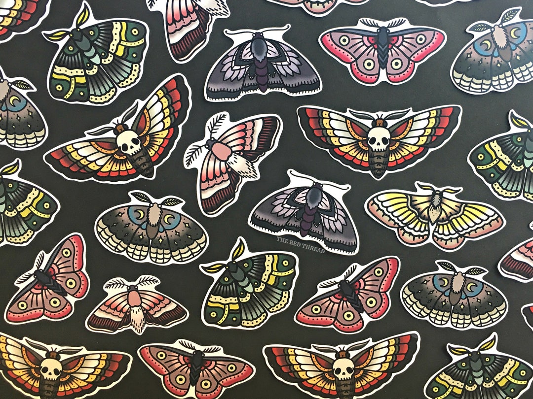 Moth Sticker Pack - Moths, Death's Head Moth, Animals, Insects, Skull ...