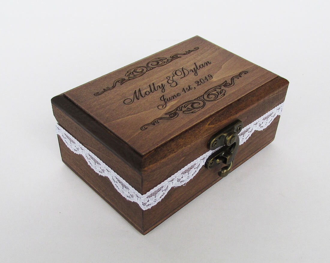 Wedding Ring Box Rustic Ring Box Custom Wood Ring Box Rustic - Etsy