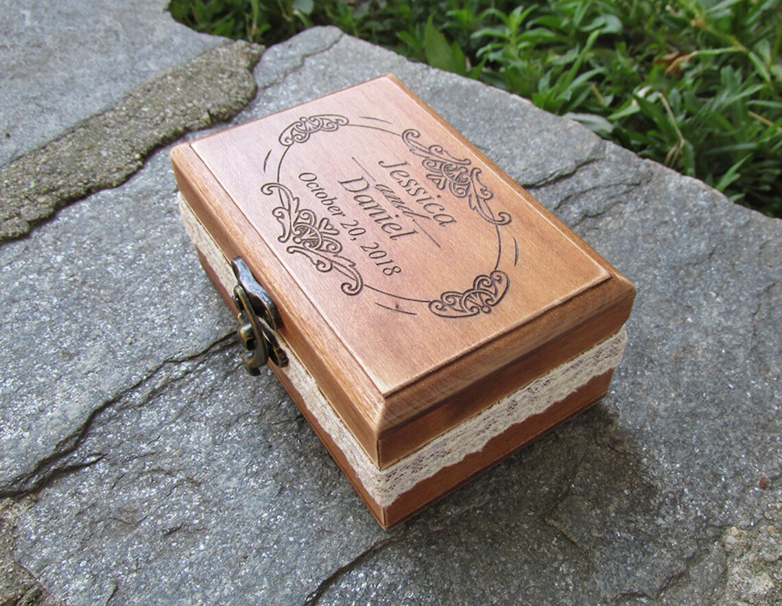 Wedding Ring Box Rustic Ring Box Custom Wood Ring Box Rustic - Etsy