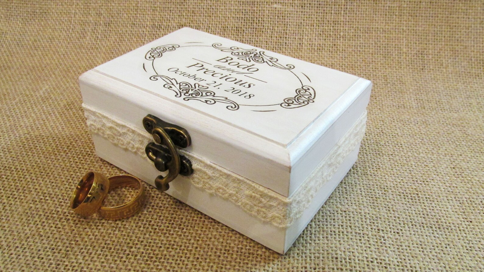 Wedding Ring Box Rustic Ring Box Custom Wood Ring Box Rustic - Etsy