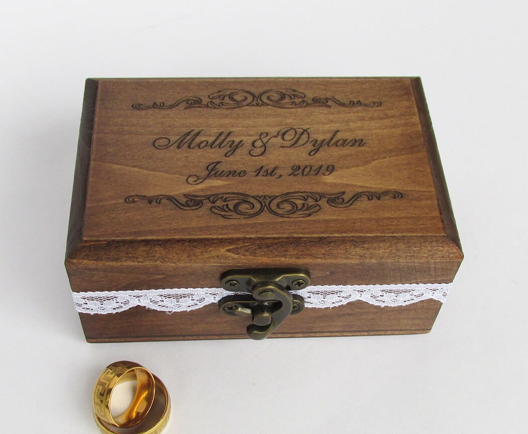 Wedding Ring Box Rustic Ring Box Custom Wood Ring Box Rustic - Etsy