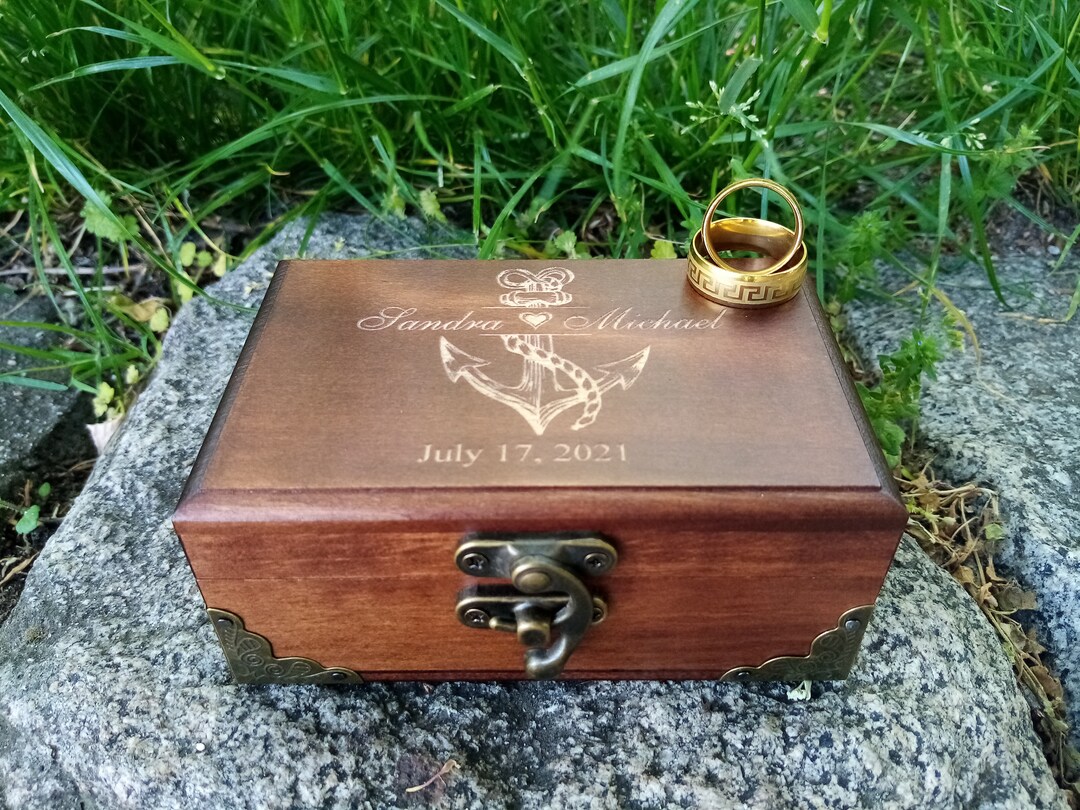 Ring Bearer Box Wedding Ring Box Wedding Ring Holder Rustic Wood Ring ...