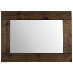 Large Rustic Natural Solid Wood Brown Wall Mirror 4Ft X 3Ft | Etsy