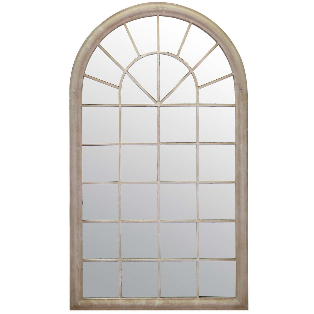 Large Outdoor Garden Mirror Rustic Multi Panelled Arched Window 2 Sizes ...