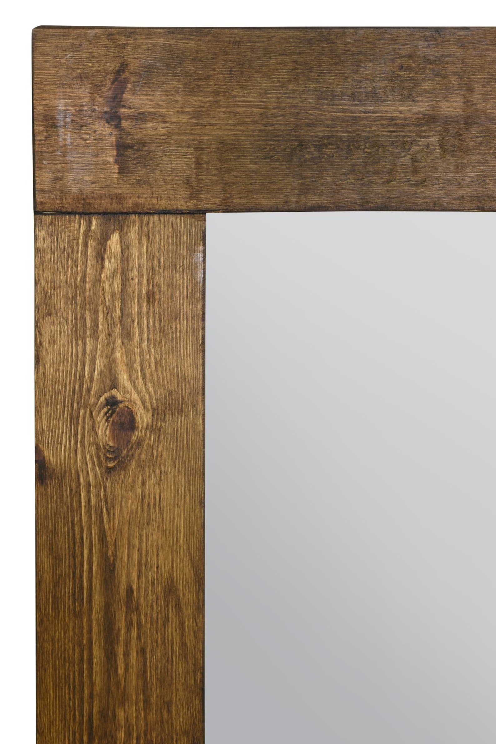 Large Rustic Natural Solid Wood Brown Wall Mirror 4ft X 3ft | Etsy UK