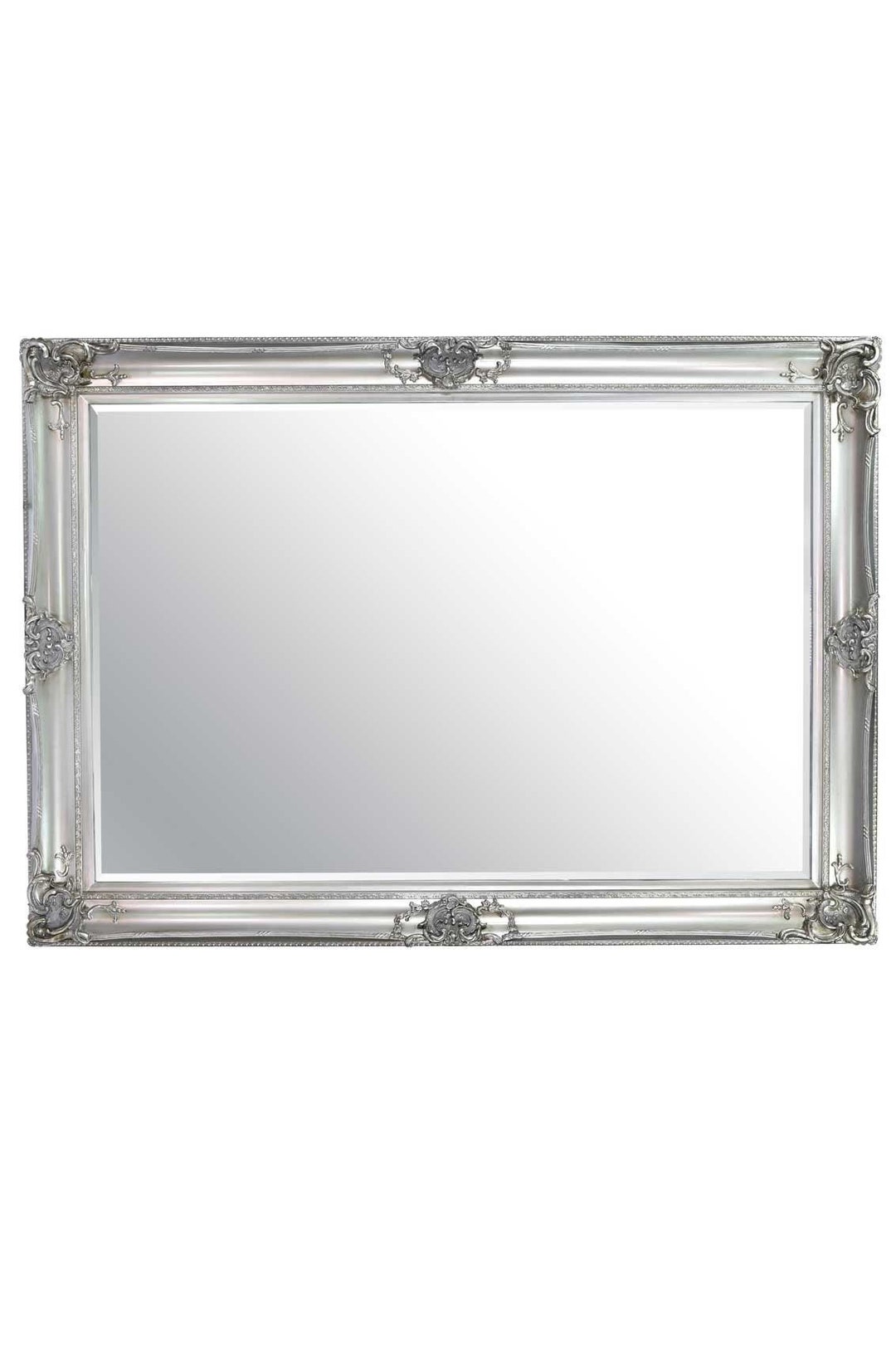 Beautiful Large Silver Decorative Ornate Wall Mirror 7ft X 5ft 213 X ...
