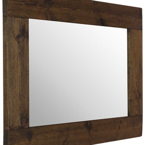 Large Rustic Natural Solid Wood Brown Wall Mirror 4Ft X 3Ft | Etsy