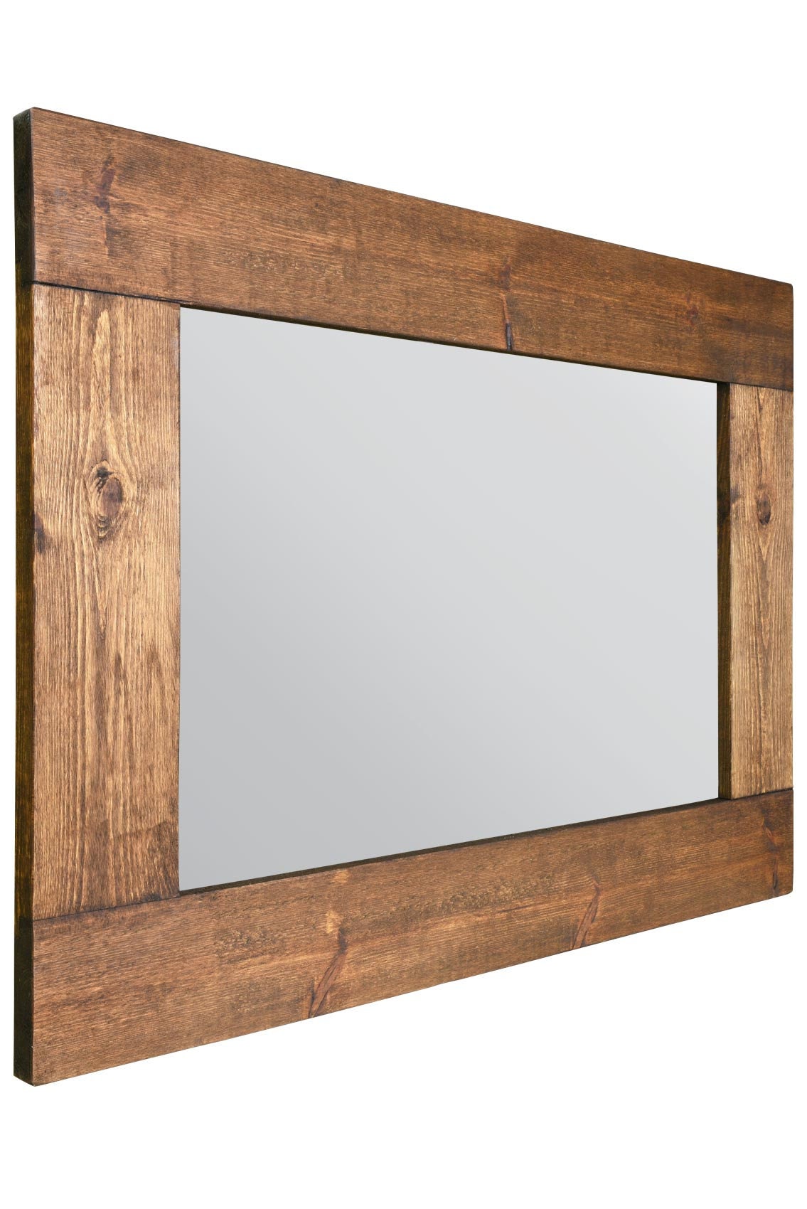 Large Rustic Natural Solid Wood Brown Wall Mirror 4ft X 3ft - Etsy UK