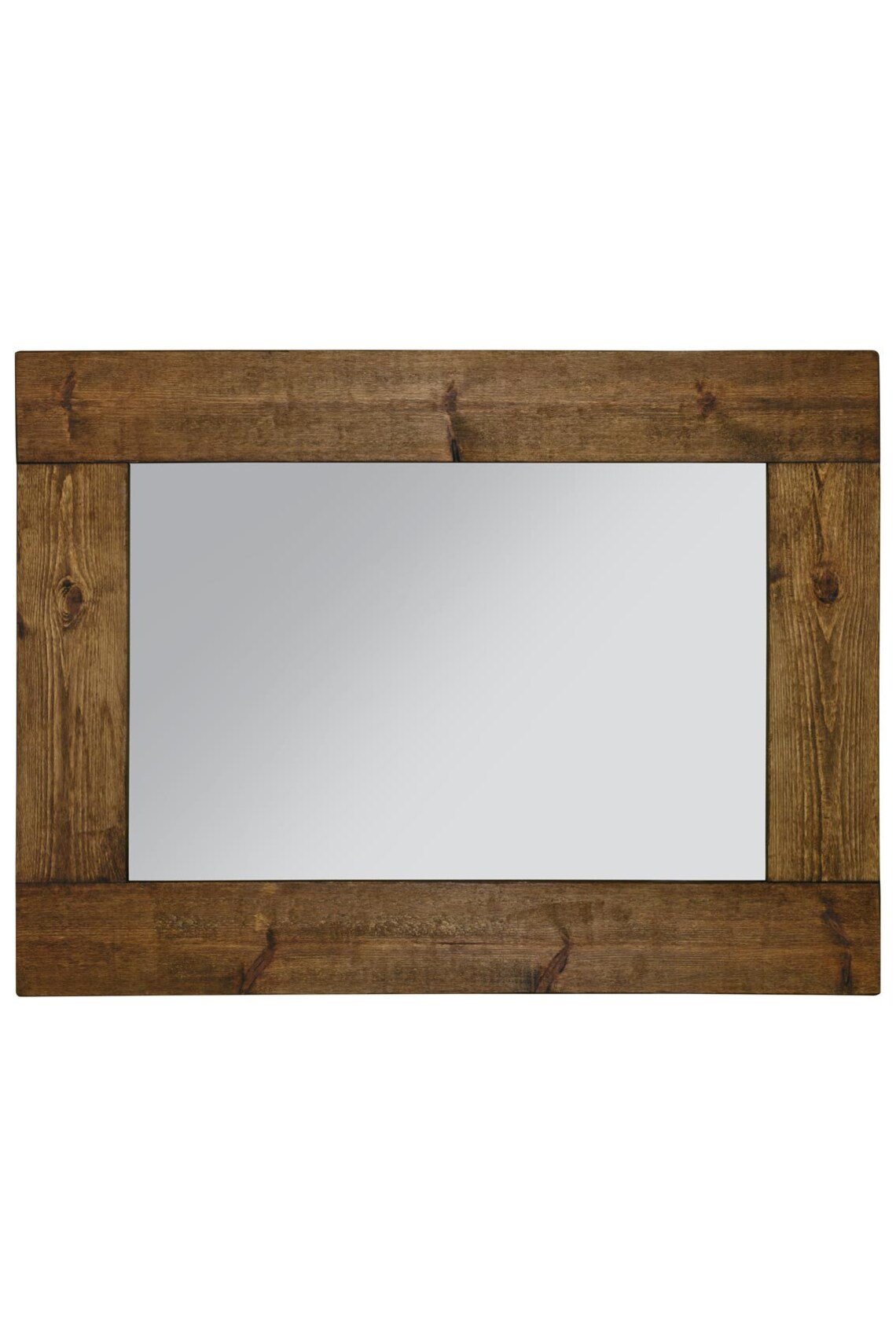 Large Rustic Natural Solid Wood Brown Wall Mirror 4ft X 3ft | Etsy UK