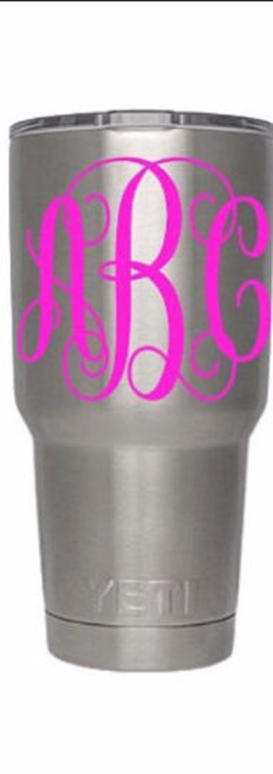 Monogram Decal Yeti Decal for Men Yeti Cup Decal Vine | Etsy