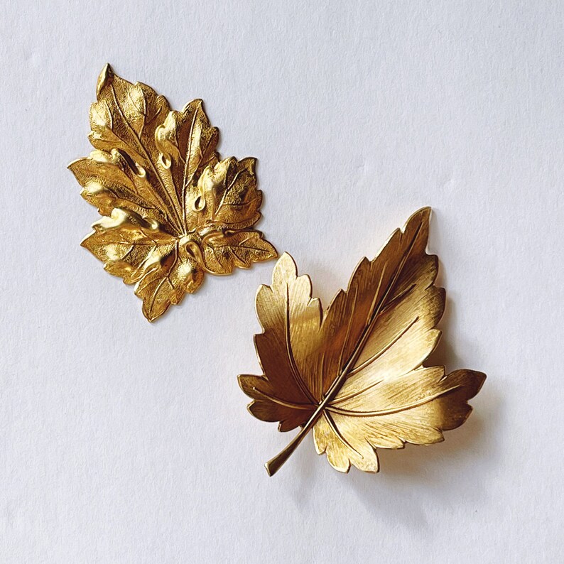 Brass Leaf Suspend.it Screw and Nail Cover Hickory Leaf - Etsy