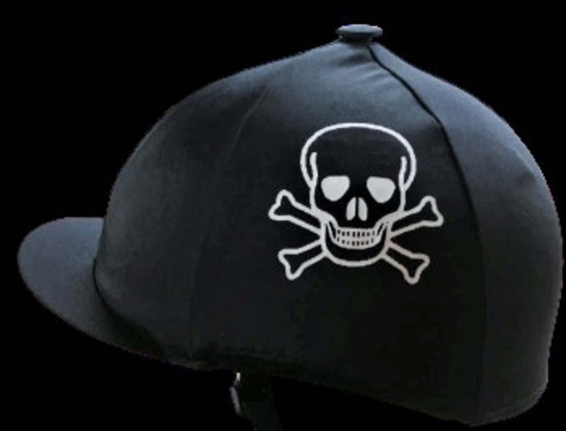 Riding Hat Cover Equestrian Horse Skull Cap Cover Black Skull - Etsy UK