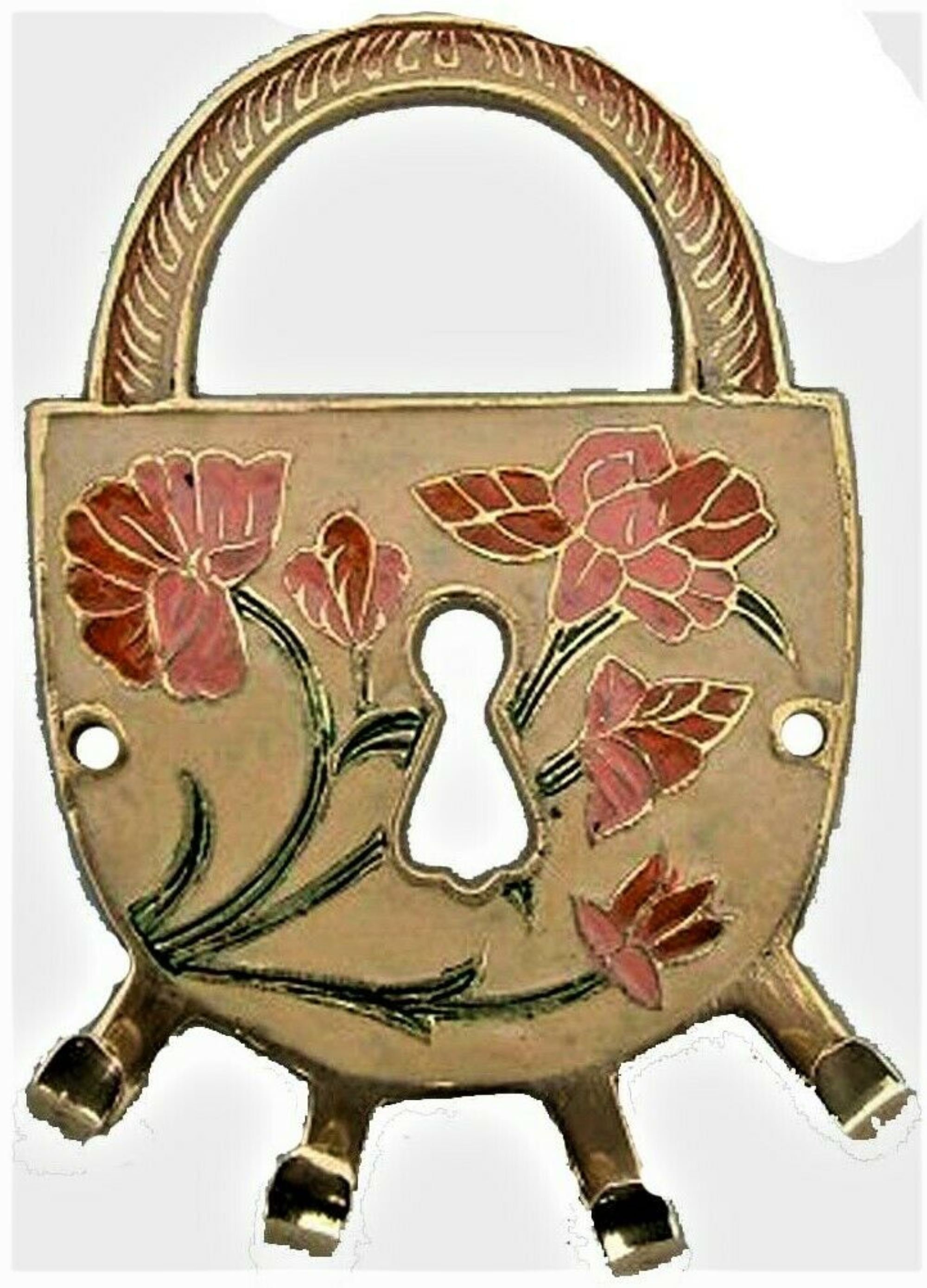 Padlock Shape Wall Mounted Hand Painted Ceramic Solid Brass - Etsy UK