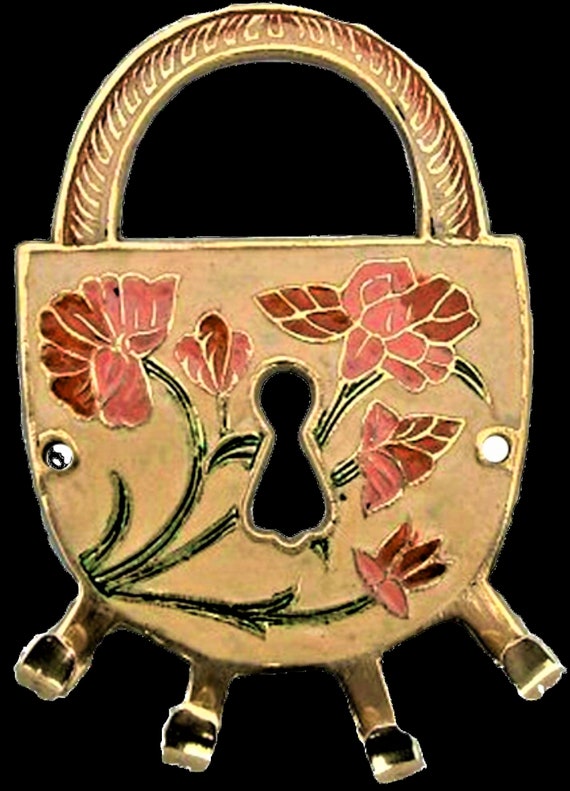 Padlock Shape Wall Mounted Hand Painted Ceramic Solid Brass - Etsy UK