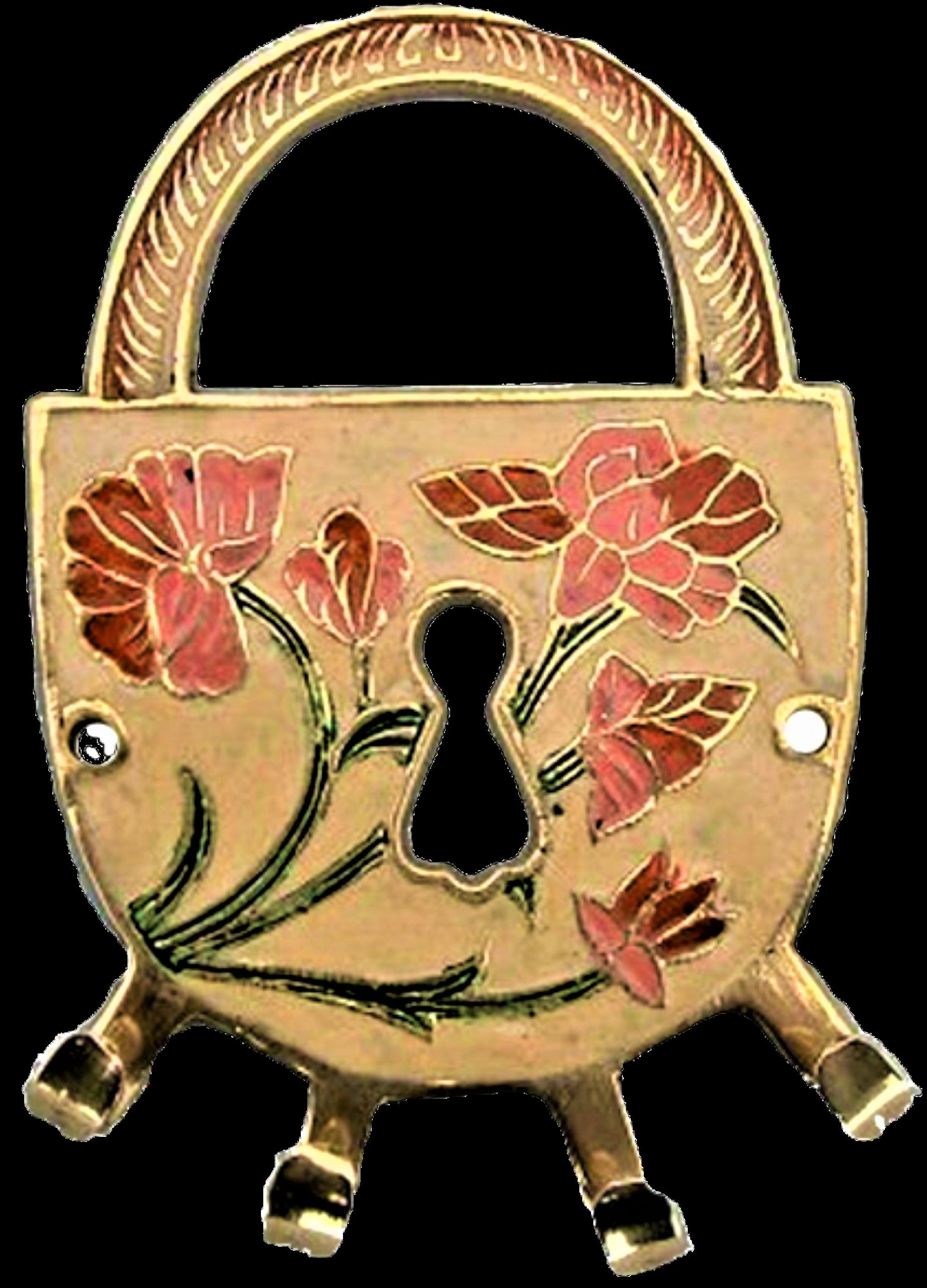 Padlock Shape Wall Mounted Hand Painted Ceramic Solid Brass - Etsy UK