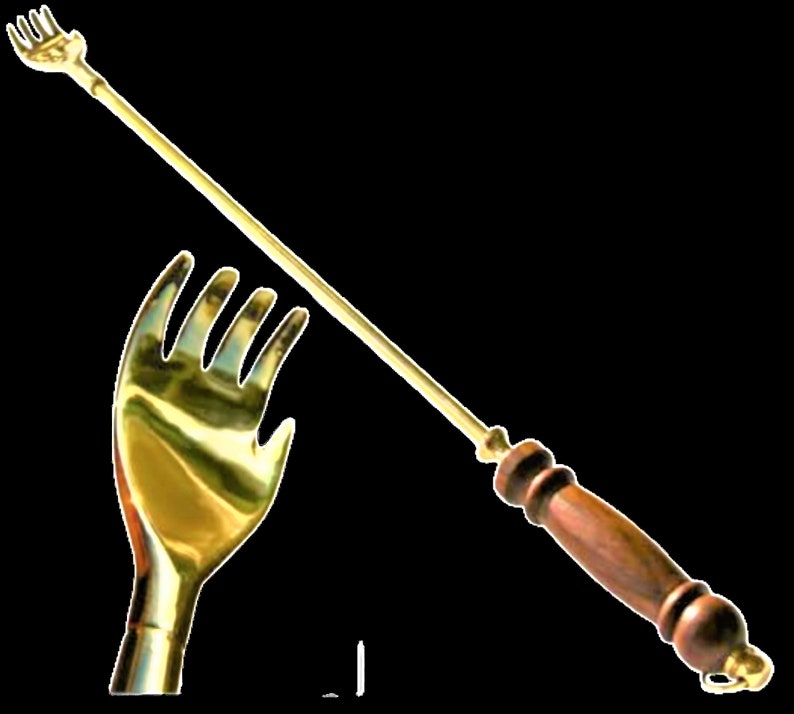Back Scratcher the Ultimate Wood & Brass Antique Style Brass Hand With ...