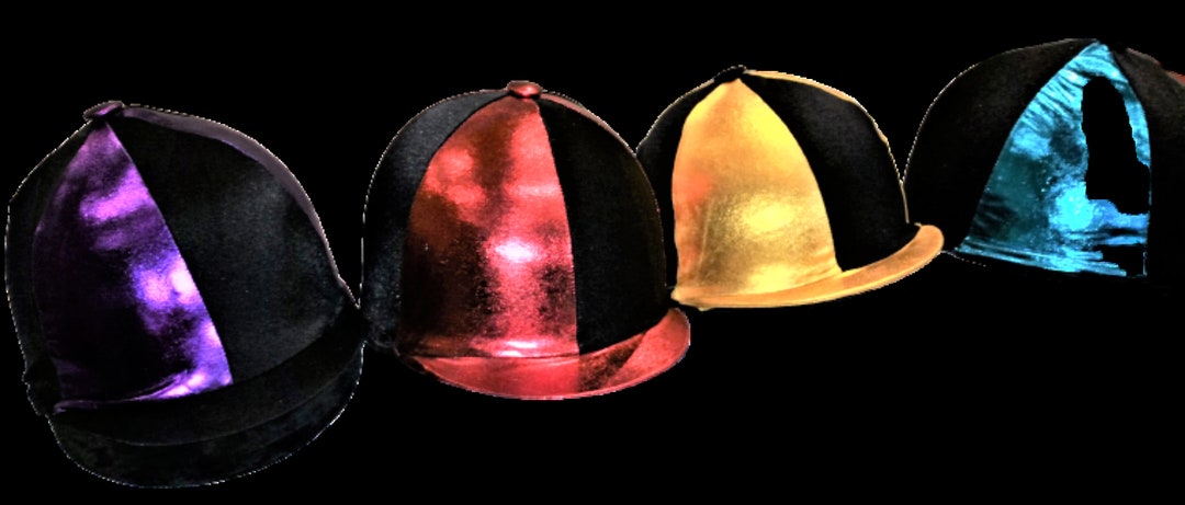 Marvellous Manic Metallic Equestrian Horse Riding Hat / Cap Cover Skull ...