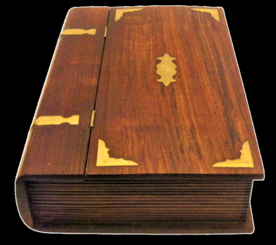 Lockable Wood Book-like Box for Jewellery, Documents or Any Other ...
