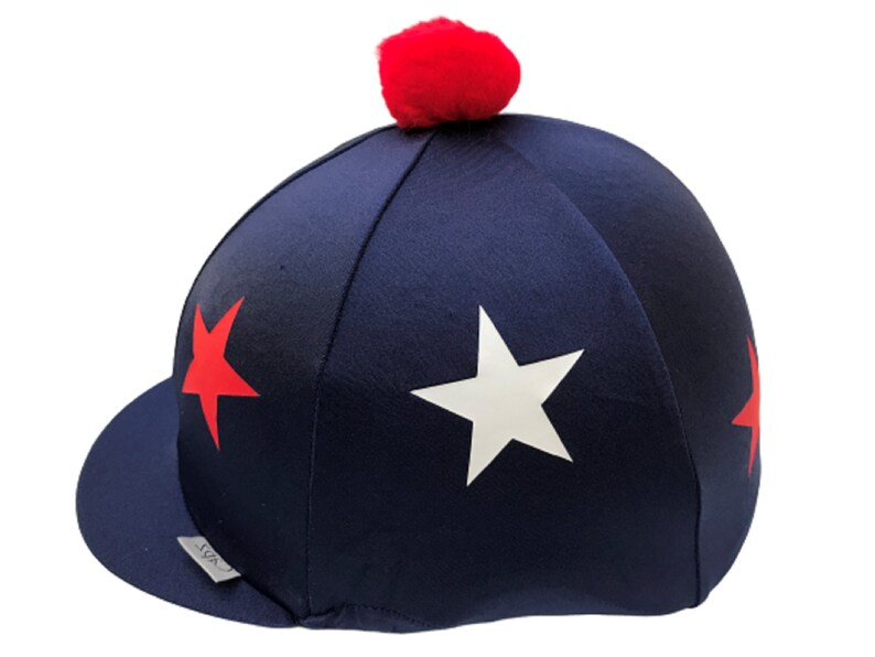 Riding Hat Cover Equestrian Horse Skull Cap Cover Pom Pom Navy - Etsy