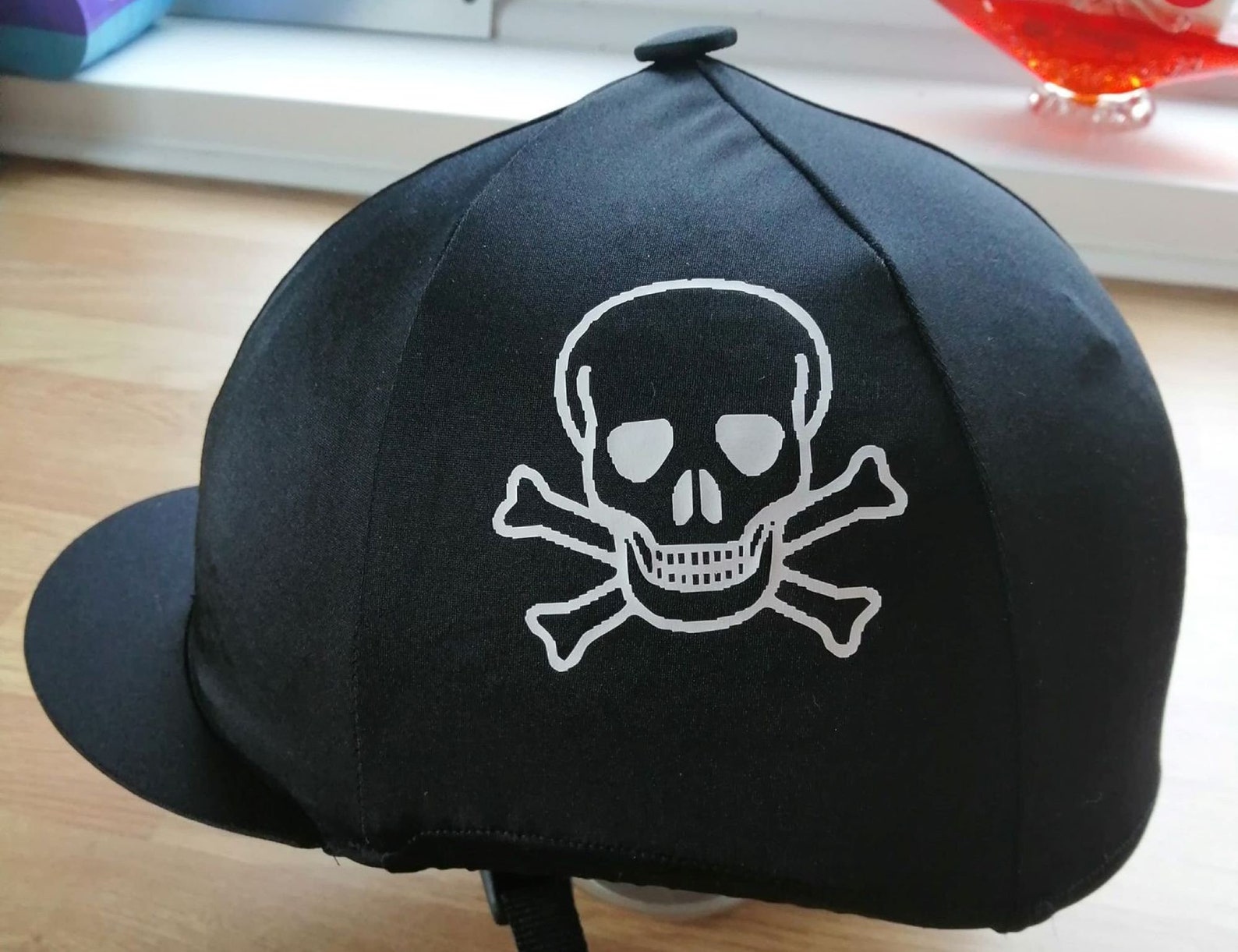 Riding Hat Cover Equestrian Horse Skull Cap Cover Black Skull - Etsy ...
