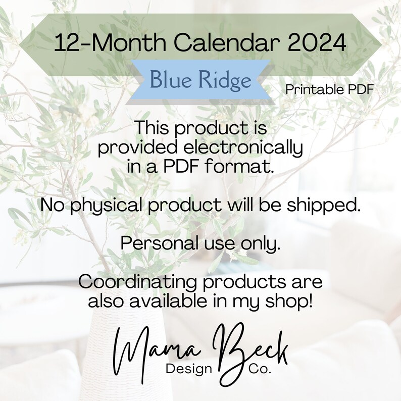 2024 Monthly Calendar Tabloid 11x17 Landscape Desk and Wall Printable ...