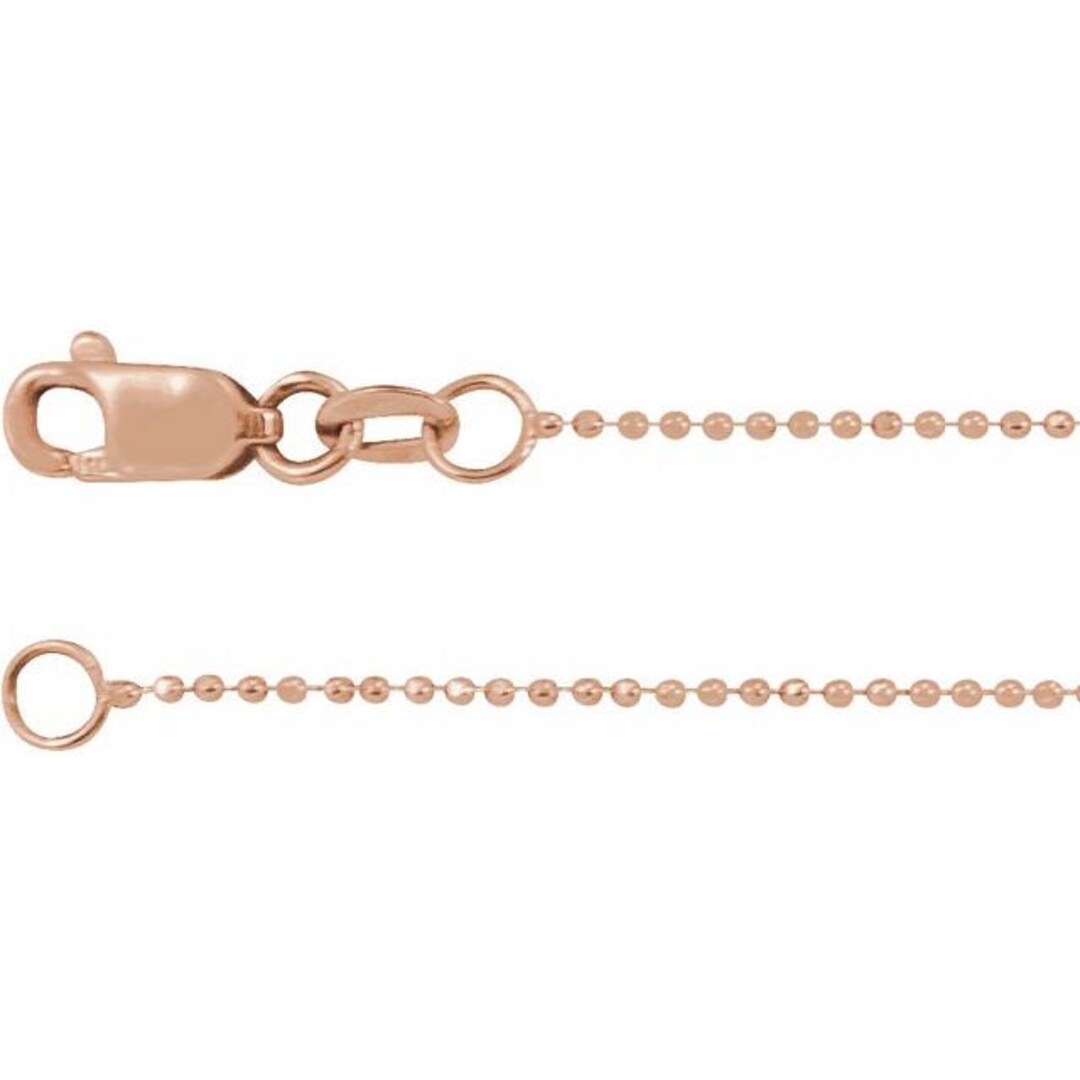 14K Gold 1mm Diamond-cut Bead Chain Available in 7 Inches - 24 Inches ...