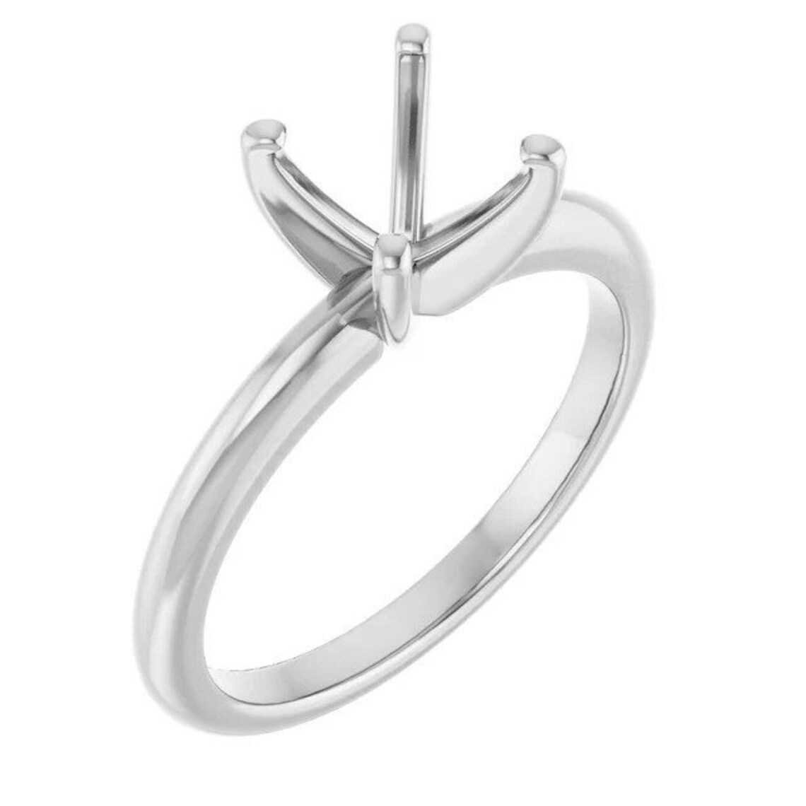 14K Gold Round Solitaire Engagement Ring Mounting Available in 4.1mm ...