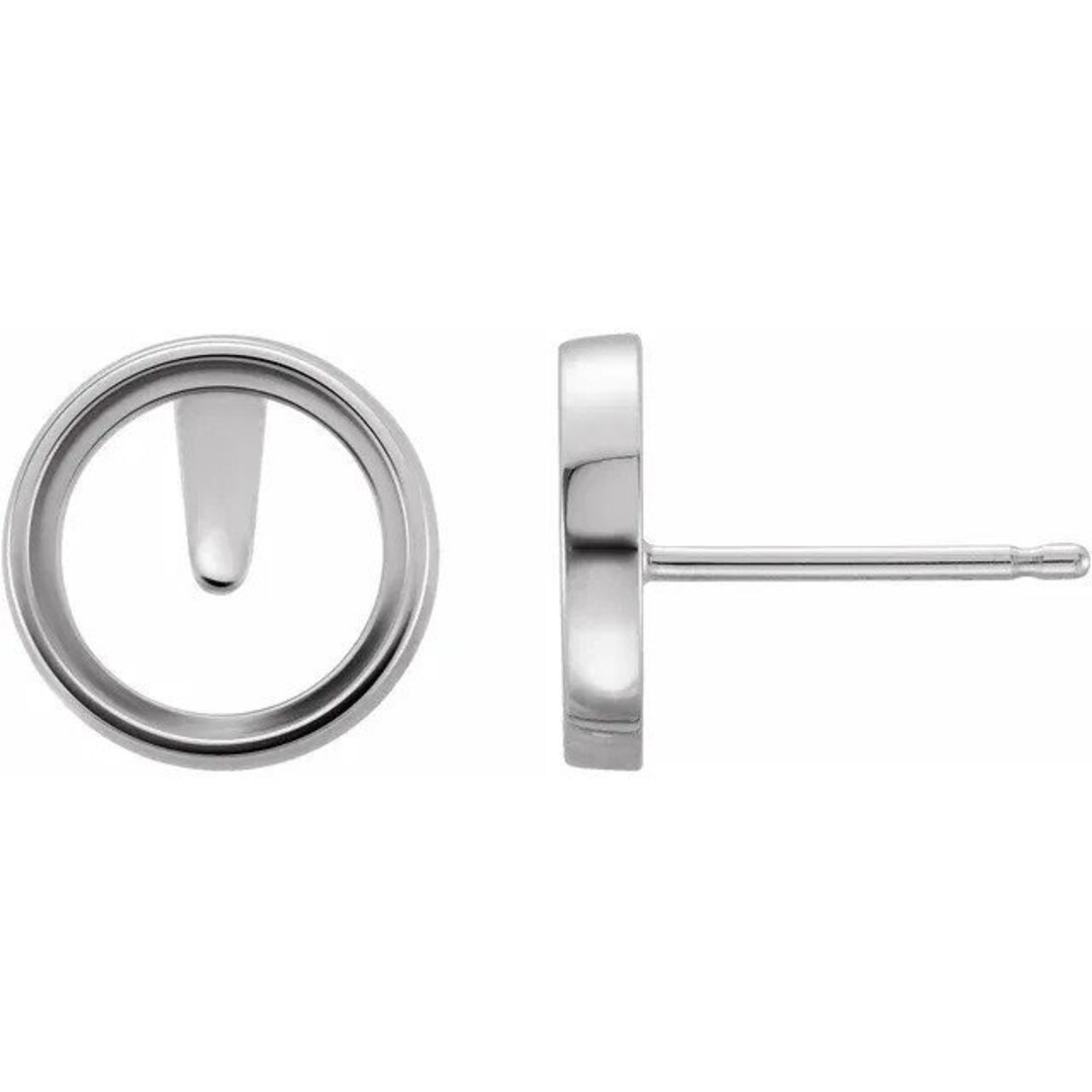 14K Gold Round Bezel-set Cabochon Earring Mounting Available in 2.5mm ...