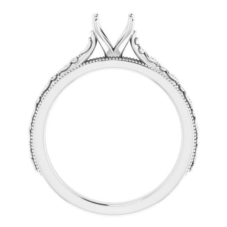 14K Gold Round Solitaire Engagement Ring Mounting Available in 4.1mm ...