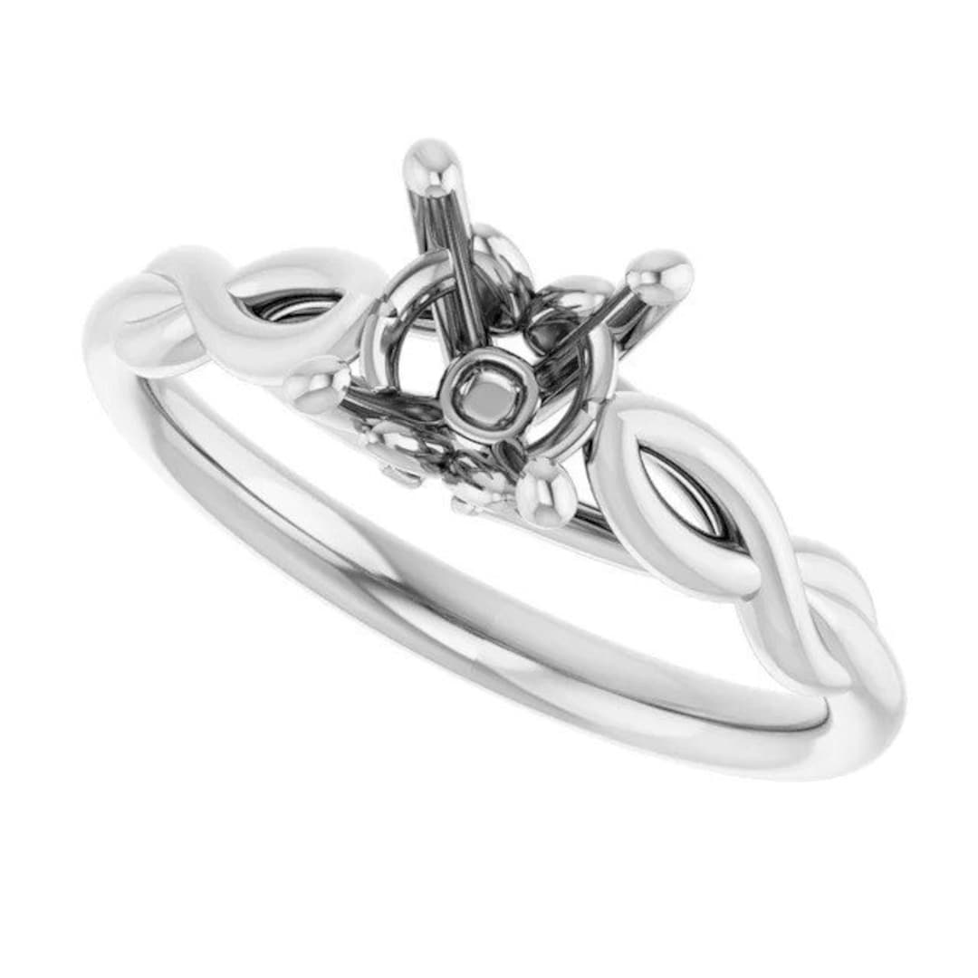 14K Gold Round Solitaire Engagement Ring Mounting Available in 4.1mm ...