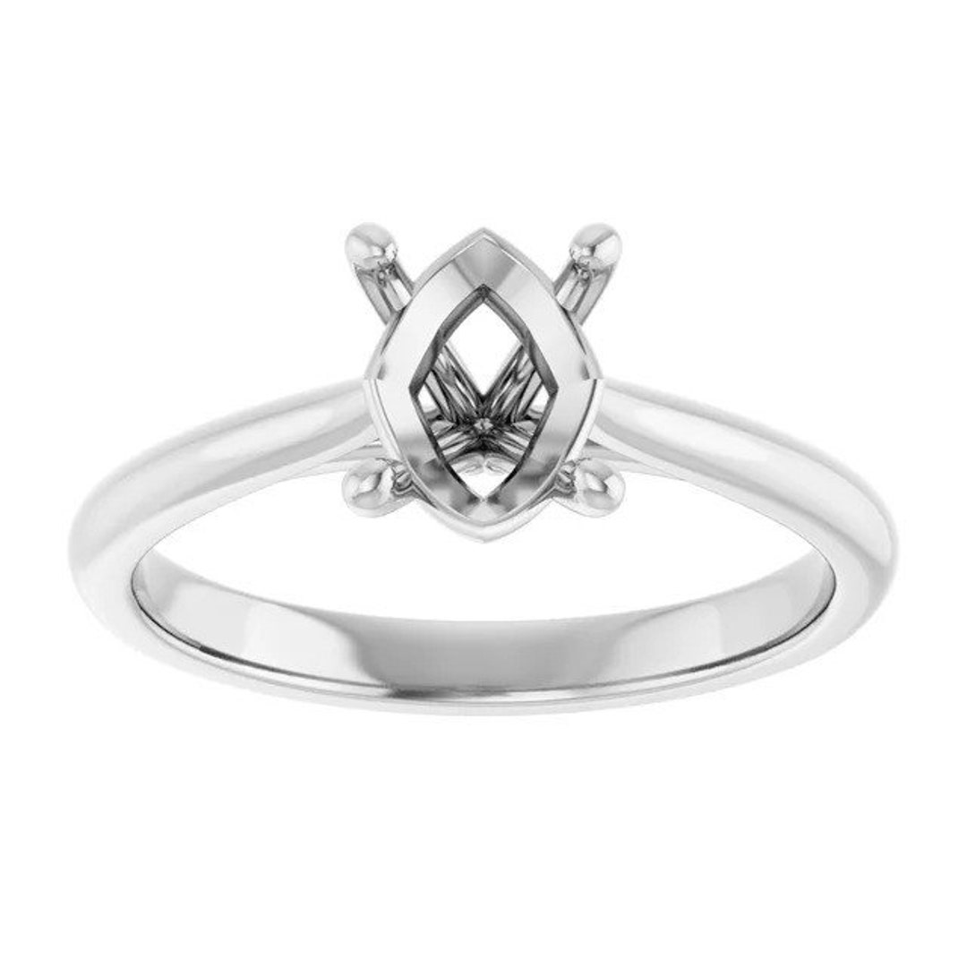14K Gold Oval Solitaire Engagement Ring Mounting Available in 6x4mm ...